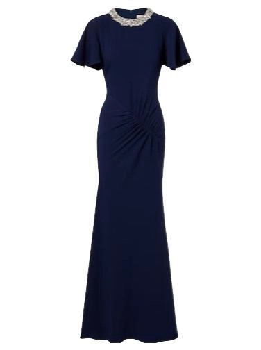 Roland Mouret Embellished Gathered Gown - Black
