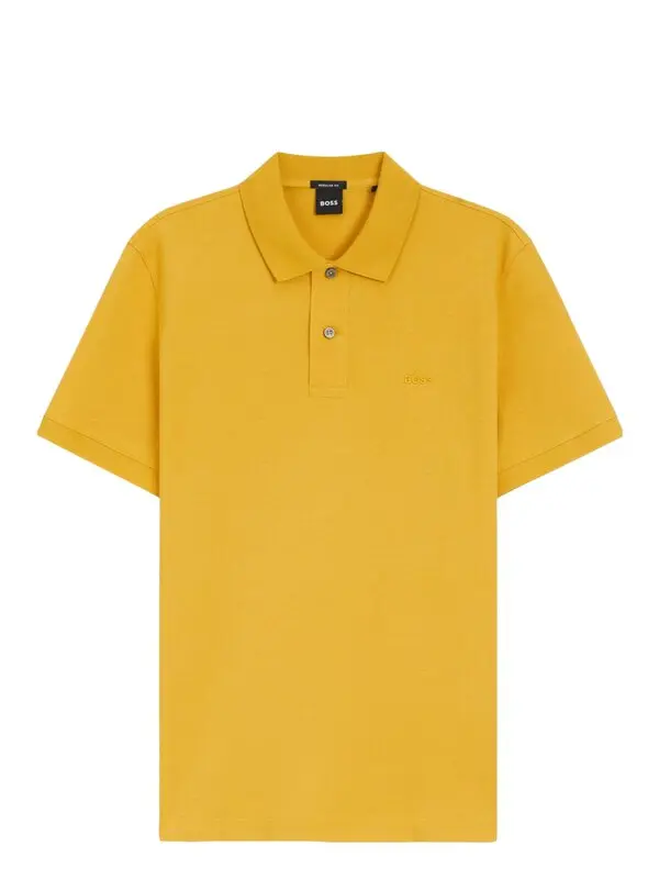 Hugo Boss Pallas Polo Shirt In Cotton Piqué With Embroidered Logo - Yellow