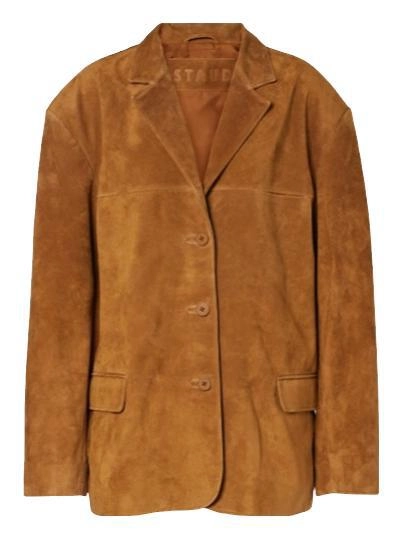 Staud Corrine Single-breasted Suede Jacket - Brown