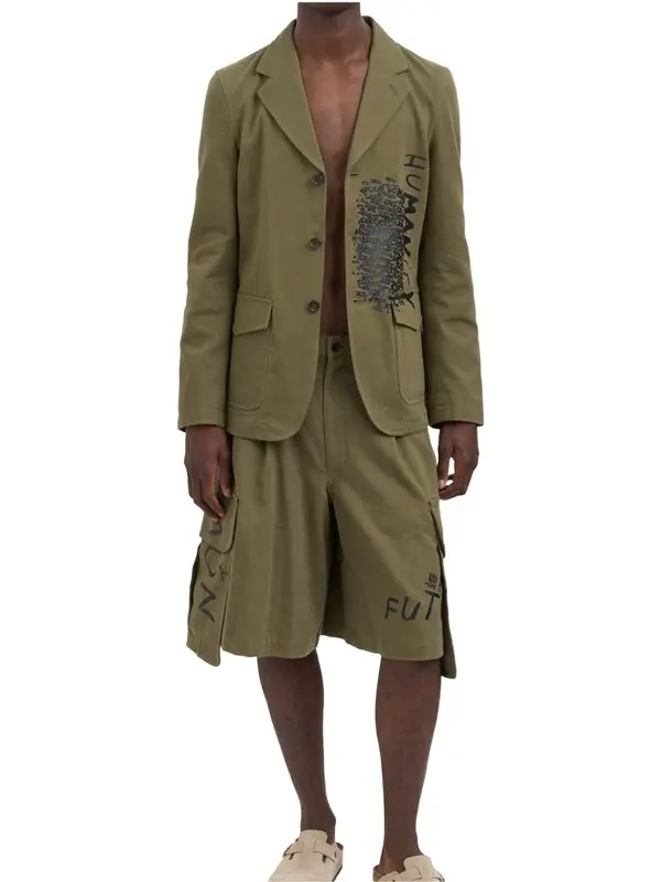 Comme Des Garçons Printed Long Sleeve Jacket - Brown