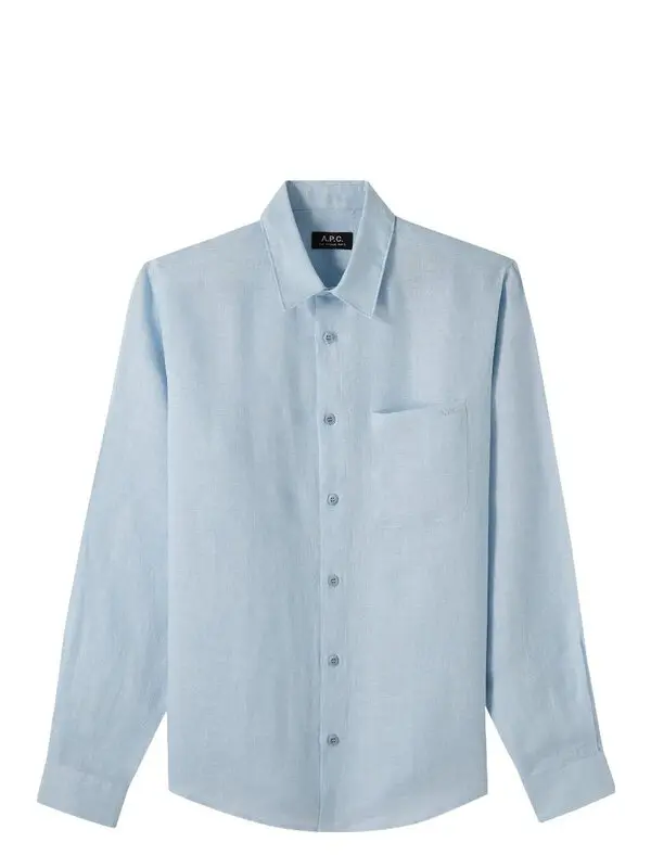 A.p.c. Buttoned Long-sleeved Shirt - Blue