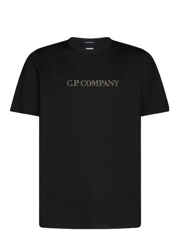 C.P. COMPANY Embroidered-logo Cotton T-shirt - Black