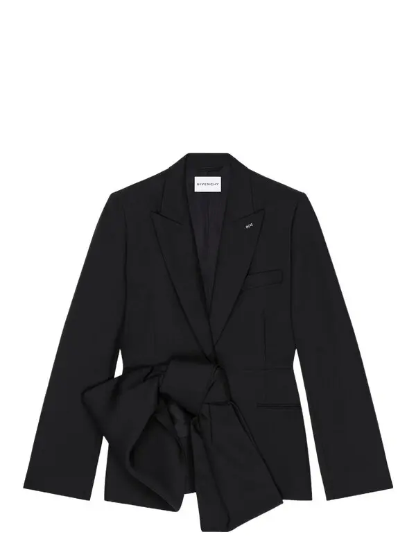 Givenchy Single-breasted Wool And Mohair Jacket With Bow Detail - Black