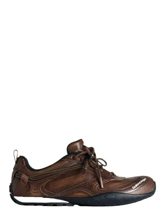 Balenciaga Radar Leather Sneakers - Brown/black
