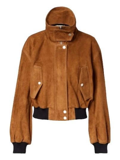 Nour Hammour Briar Suede Bomber Jacket - Brown