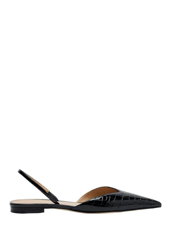 Victoria Beckham Leather Slingback Flat Sandals - Black