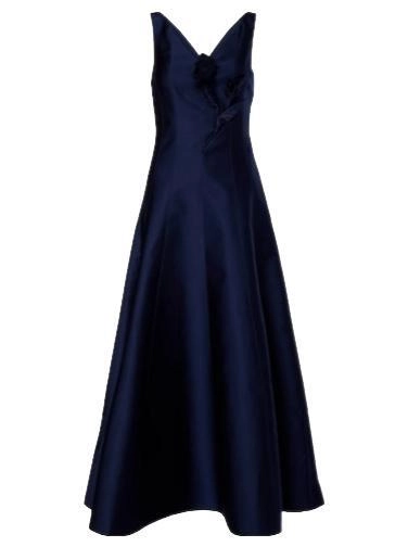 Roland Mouret Floral-appliqué Taffeta Maxi Dress - Black