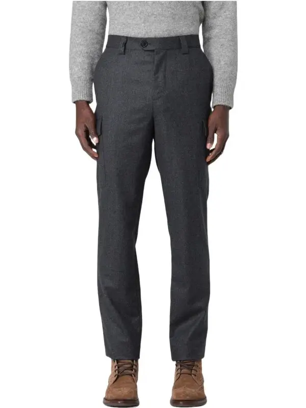 Brunello Cucinelli Virgin Wool Cargo Pants - Dark Gray