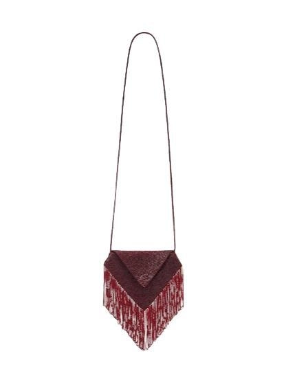 Victoria Beckham Manhattan Beaded Shoulder Bag - Red