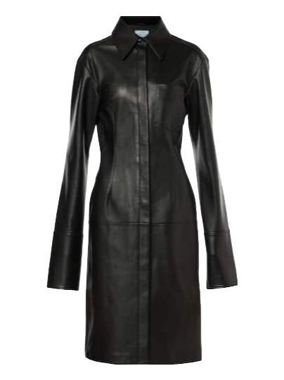 Sportmax Oidio Leather Coat - Black