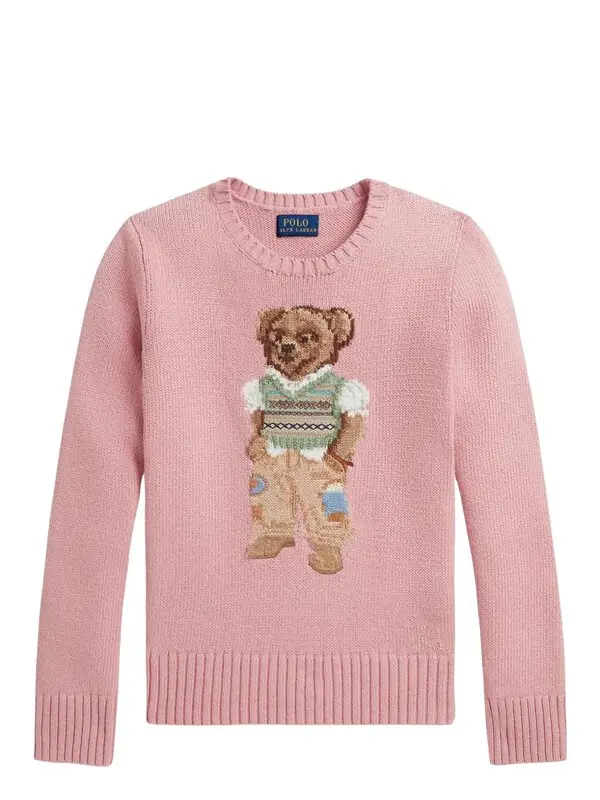 Polo Ralph Lauren Bear Embroidered Sweater - Pink
