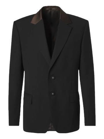 WALES BONNER Alto Satin-trimmed Virgin Wool Blazer - Black
