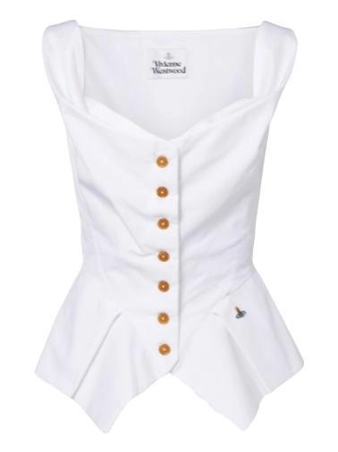 VIVIENNE WESTWOOD Sculptural Pleat Cotton Top - White