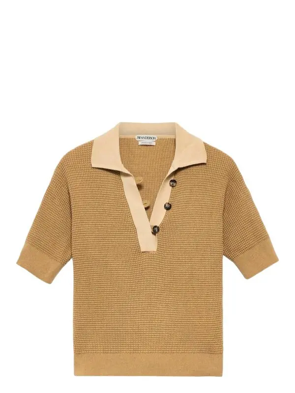 J.W.ANDERSON Short-sleeved Knitted Polo Shirt - Butterscotch