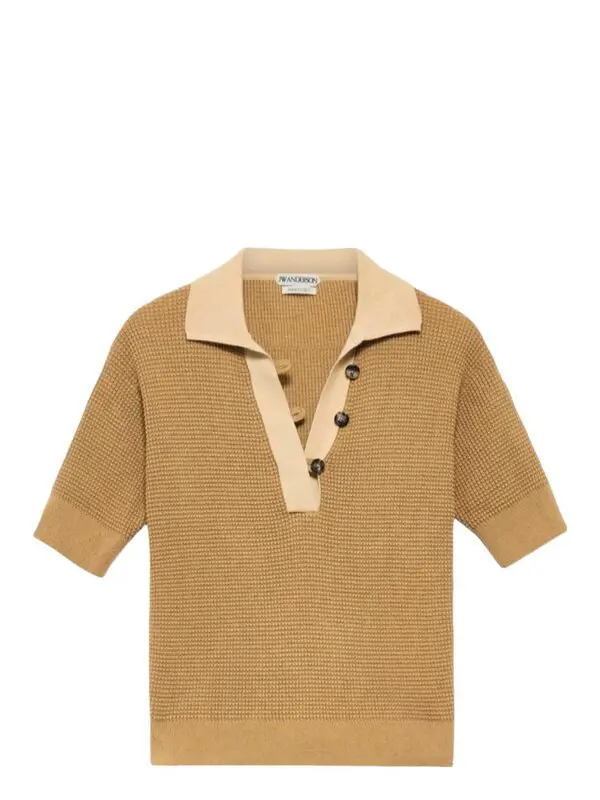 J.W.ANDERSON Knitted Button Polo Top - Butterscotch