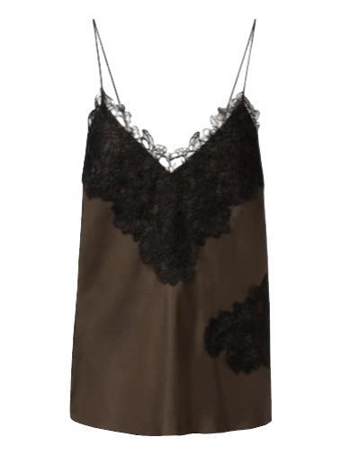 RÓHE Lace-trimmed Silk Satin Camisole - Black
