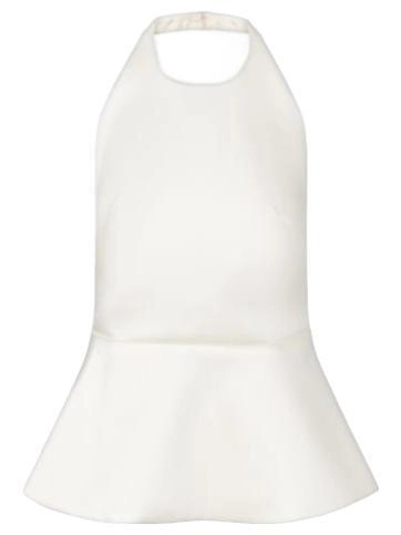 RÓHE Peplum Halterneck Top - White