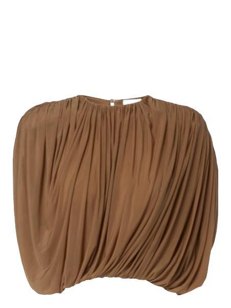 Magda Butrym Draped Jersey Crop Top - Brown