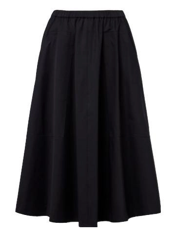 Vince Cotton Midi Skirt - Black
