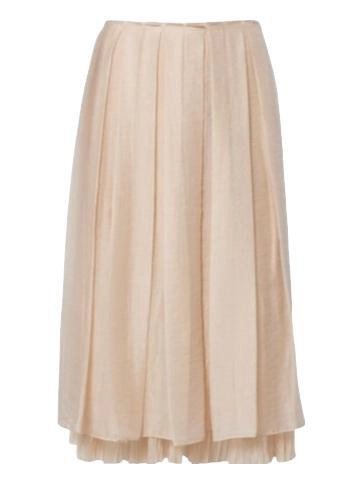 Vince Tiered Pleated Midi Skirt - Nude