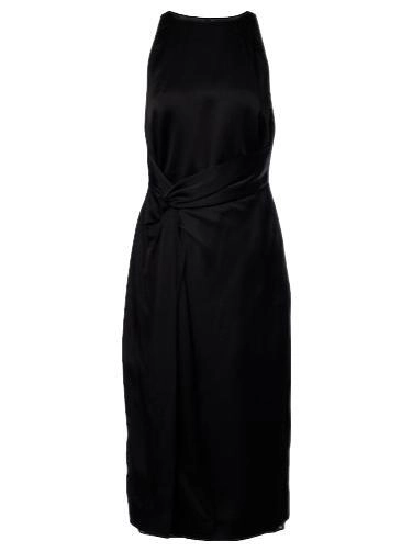 RÓHE Gathered Knot Midi Dress - Black