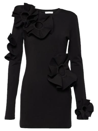 AREA Cotton-blend Mini Dress With Cut-out Details - Black