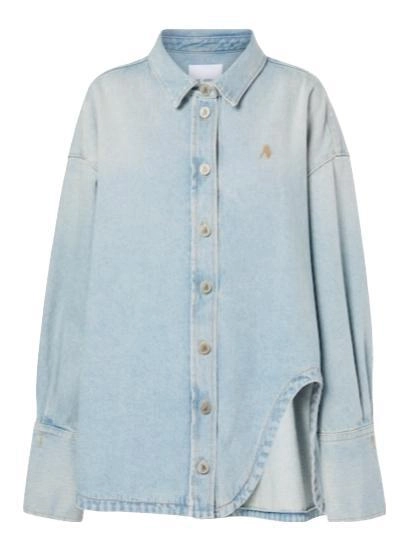 Attico Asymmetric Denim Shirt - Blue