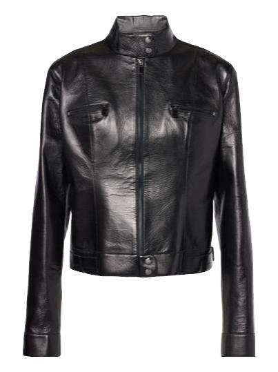 Magda Butrym Leather Biker Jacket - Black