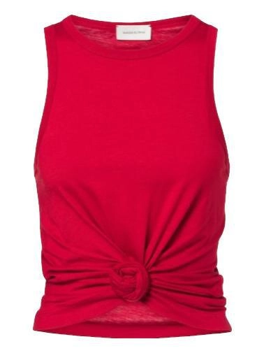 Magda Butrym Sleeveless Cropped Top With Knot Detail - Red