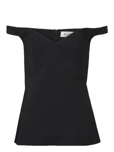 RÓHE Off-the-shoulder Top With V-neckline - Black
