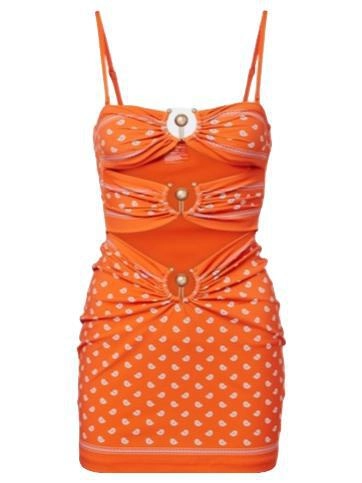 Christopher Esber Orbit Bandana Cutout Mini Dress - Orange