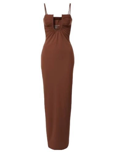 Christopher Esber Arced Ruched Maxi Dress - Brown