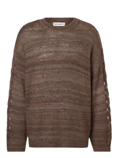 Our Legacy Loose Silk Knit Sweater With Cutout Details - Brown