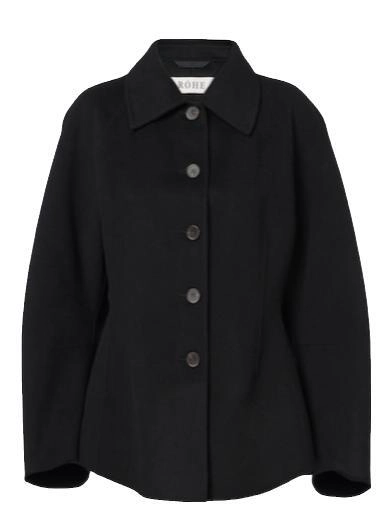 RÓHE Logo Coat - Black