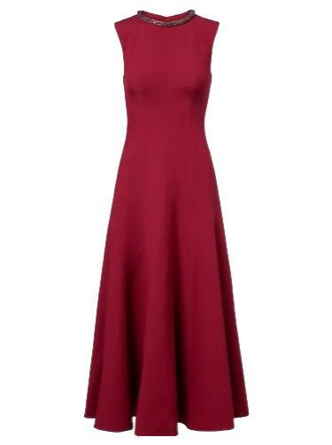 Roland Mouret Embellished Wool And Silk Midi Dress - Red