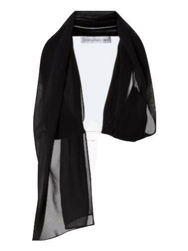 Christopher Esber Asymmetrical Silk Scarf Bra Top - Black