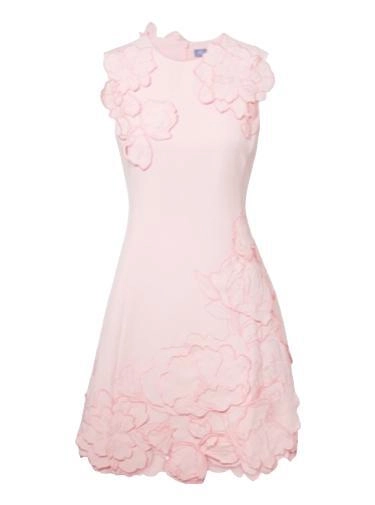 LEO Floral-appliqué Minidress - Pink