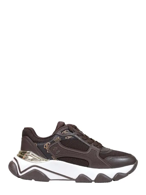 Guess Mazzy Logo Running Sneakers - Coffe