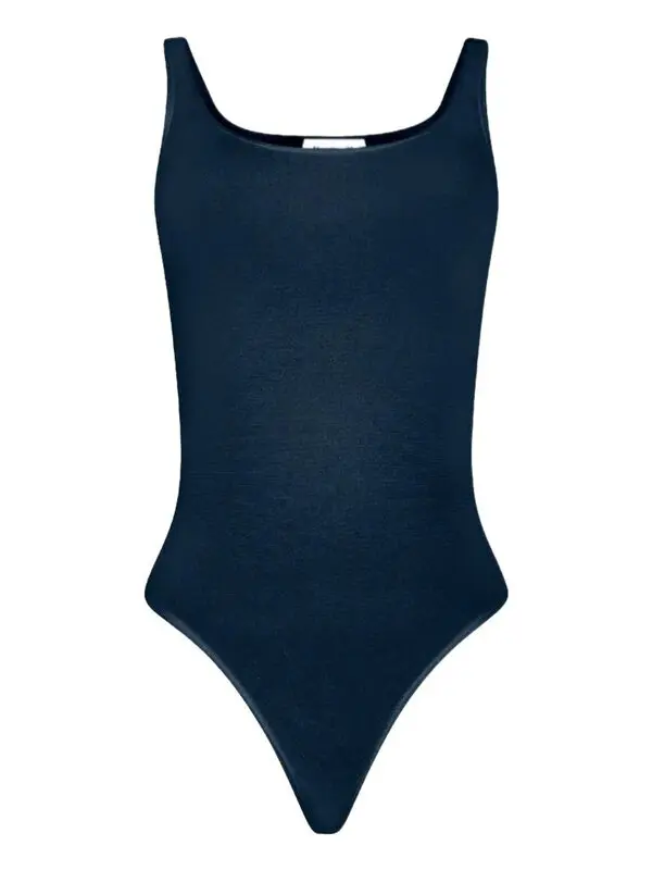 Wolford Opaque Natural Style Scoop-neck Sleeveless Bodysuit - Navy