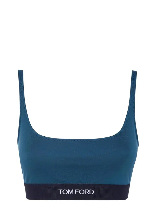 TOM FORD Logo Letter Sports Bra - Blue