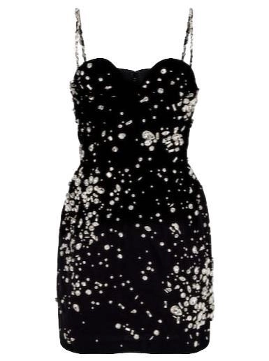 Oscar De La Renta Embellished Mini Dress - Black