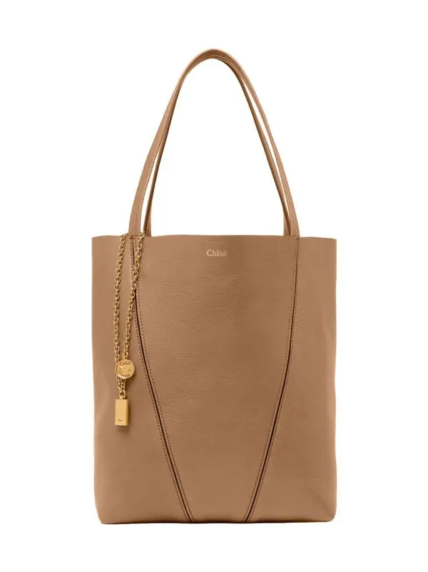 Chloé Grained Leather Tote Bag - Brown