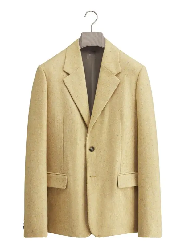 Dior Single-breasted Jacket With Notched Lapel - Yellow