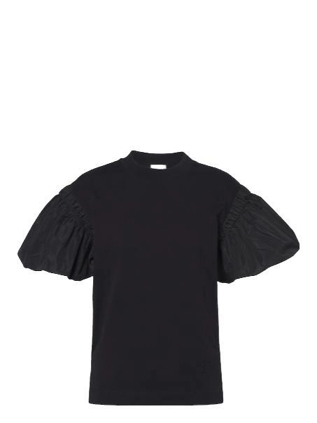 PATOU Puff Sleeve Cotton Jersey T-shirt - Black