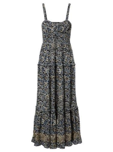 Ulla Johnson Ophelia Printed Cotton-blend Tiered Midi Dress - Blue