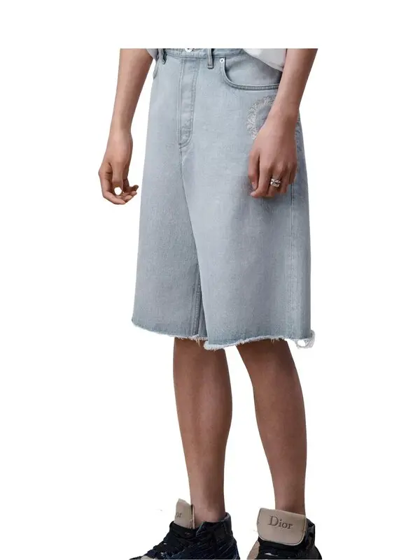 Dior Medaillon Denim Shorts - Blue