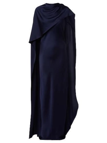 Simkhai Izel Asymmetrical Cape Gown - Blue