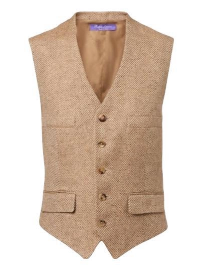 Ralph Lauren Holland Linen Tweed Vest - Nude