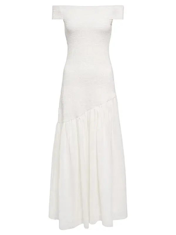 Gabriela Hearst Veloso Linen And Silk Maxi Dress - White