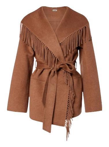 Simkhai Rowen Wool-blend Jacket With Fringe Detailing - Brown